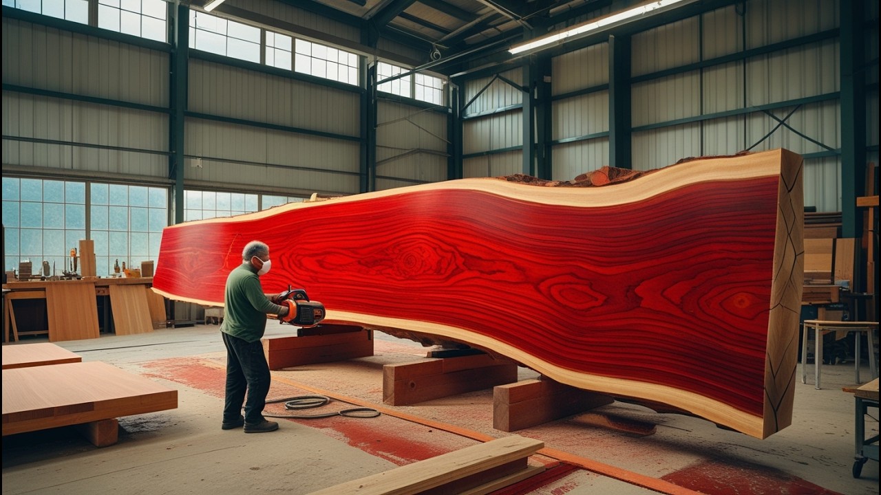 Woodworking Art's Big Wave of 70-Year-Old Capenter: Beautiful Solid Red ...