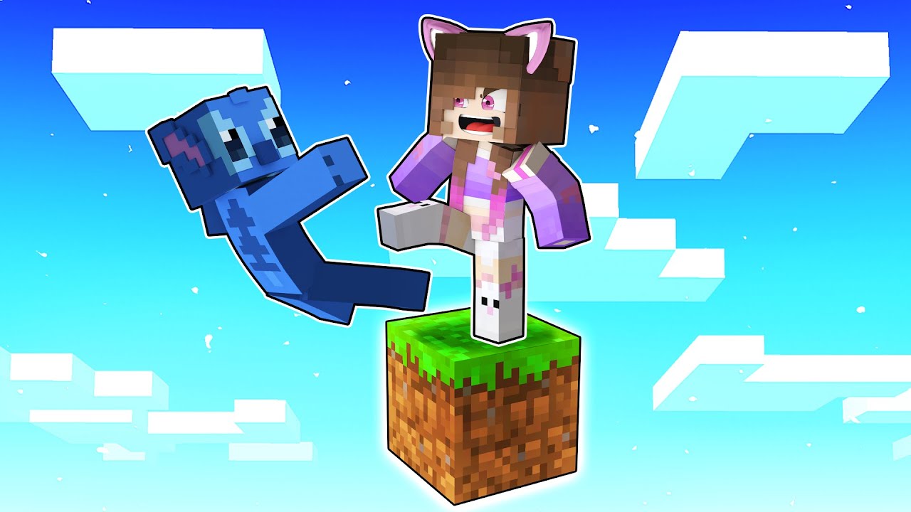 Minecraft PERO estamos ATRAPADOS en 1 BLOQUE con FLEXVEGA y SILVIOGAMER ...