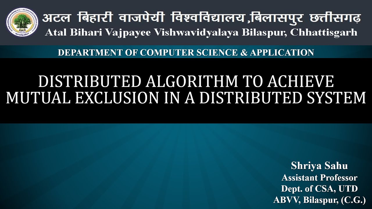 Distributed Algorithm to achieve mutual exclusion in a distributed ...