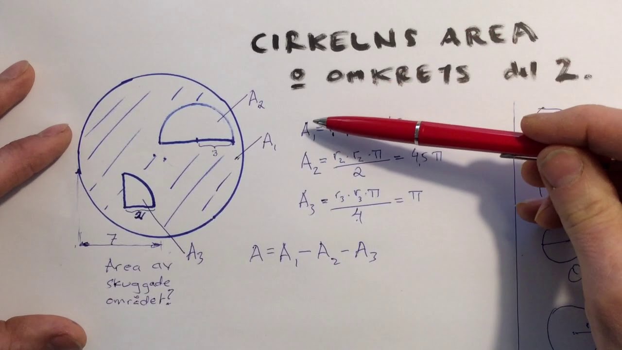 Cirkelns area och omkrets - del 2 - YouTube