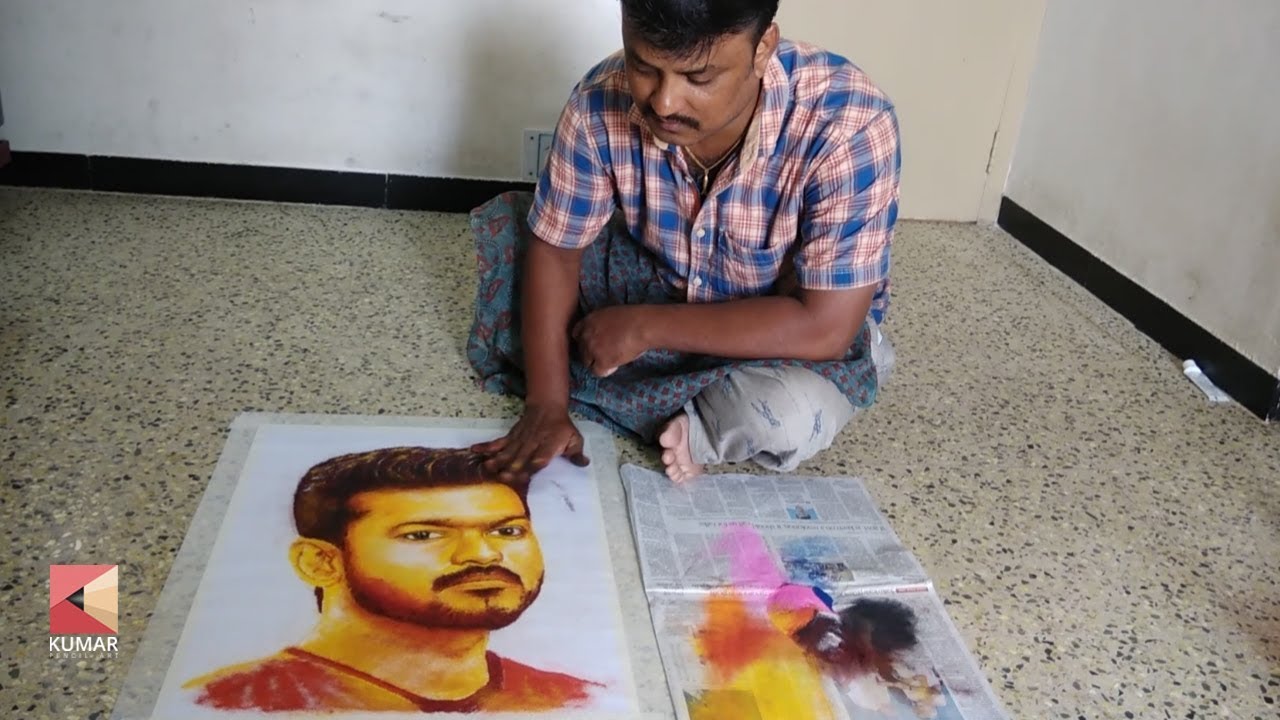 Bigil Vijay Rangoli Art - YouTube