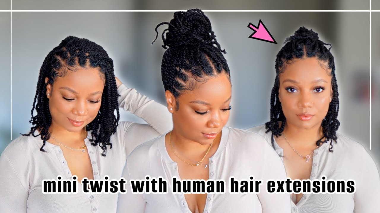 Protective Style Mini Twist w/ Human Hair Extensions | Fine 4C 4B ...