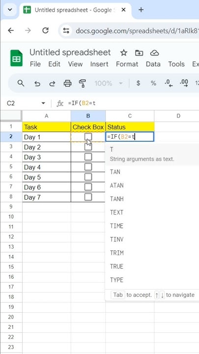 Create Check list easy way in Google sheets #googlesheetstips #techtips #exceltricks # ...
