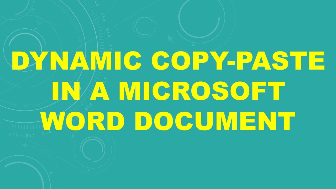 Dynamic Reproduction Of Texts In An Ms Word Document Youtube