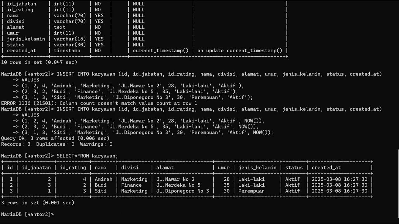 TUGAS DATABASE MYSQL - YouTube