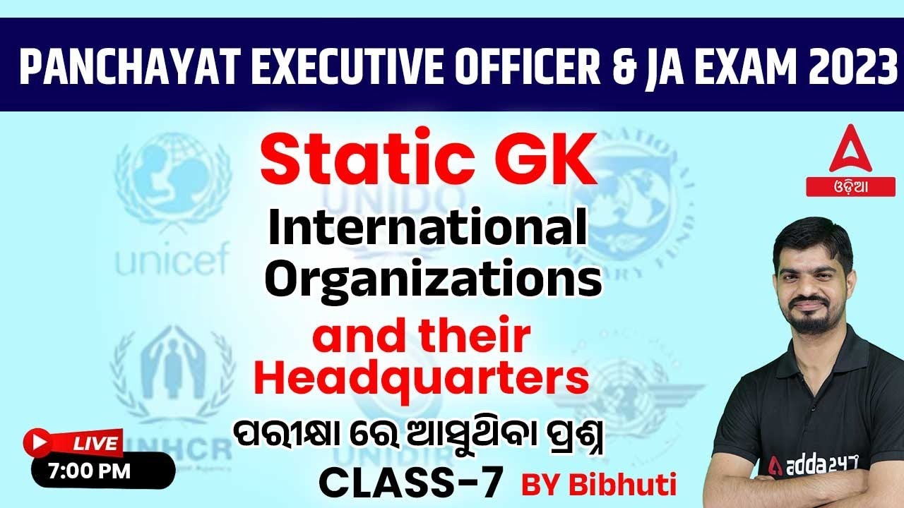 PEO And Junior Assistant 2023 | Static GK | International Organizations ...