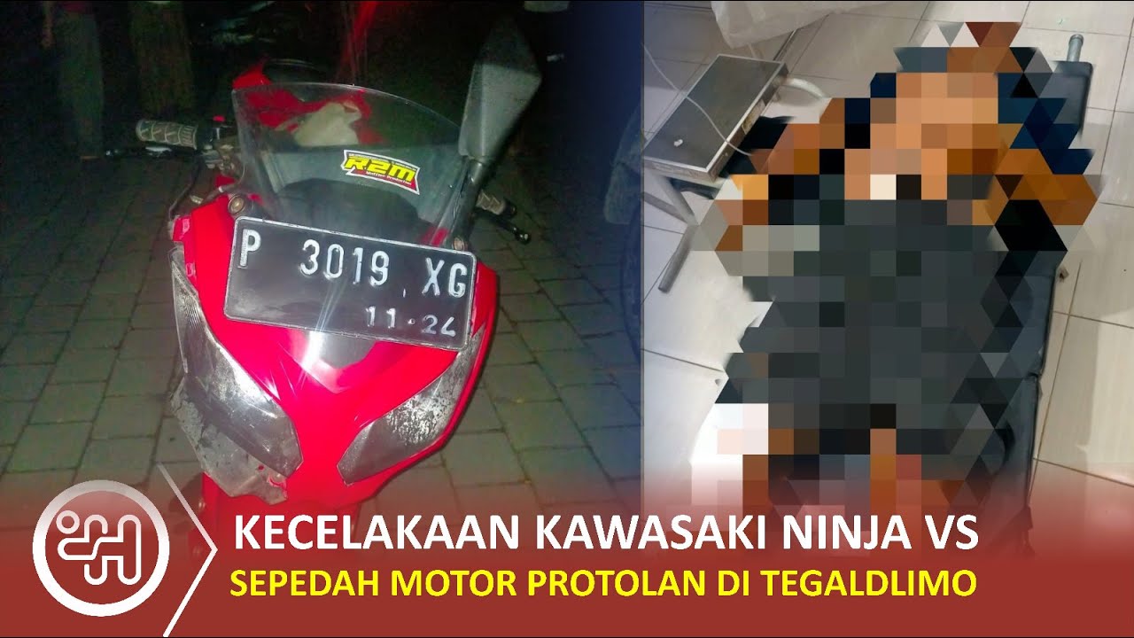 K3c3lakaan Kawasaki Ninja Vs Sepedah Motor Protolan di Tegaldlimo - YouTube