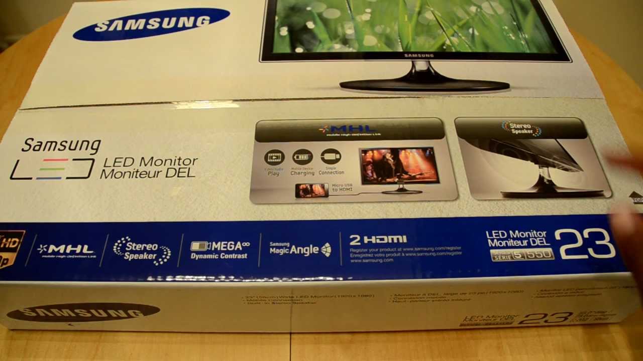 Samsung S23B550V 23' LED Monitor Unboxing - YouTube