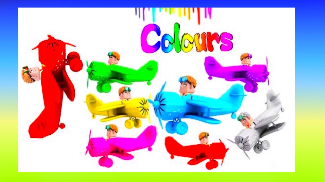 LEARN COLORS AIRPLANE| AIRPLANE FOR KIDS| Learn colors and numbers for ...