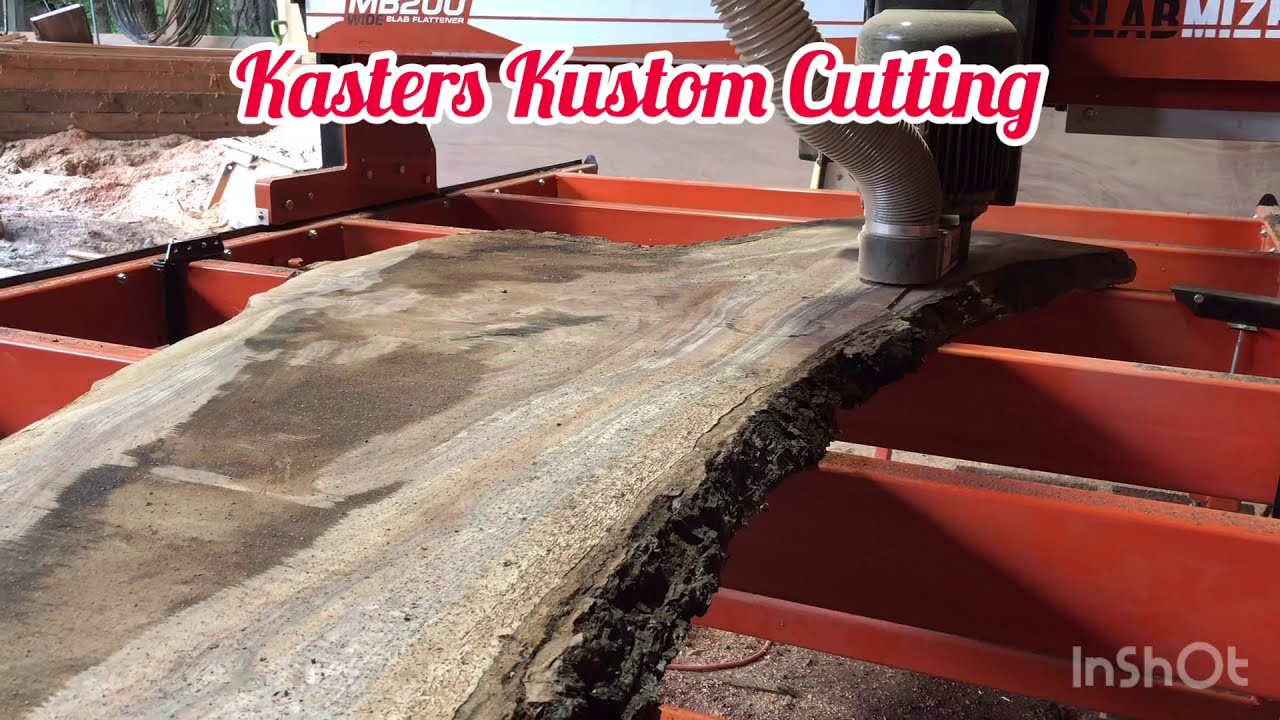 Flattening twisted live edge black walnut slab - YouTube