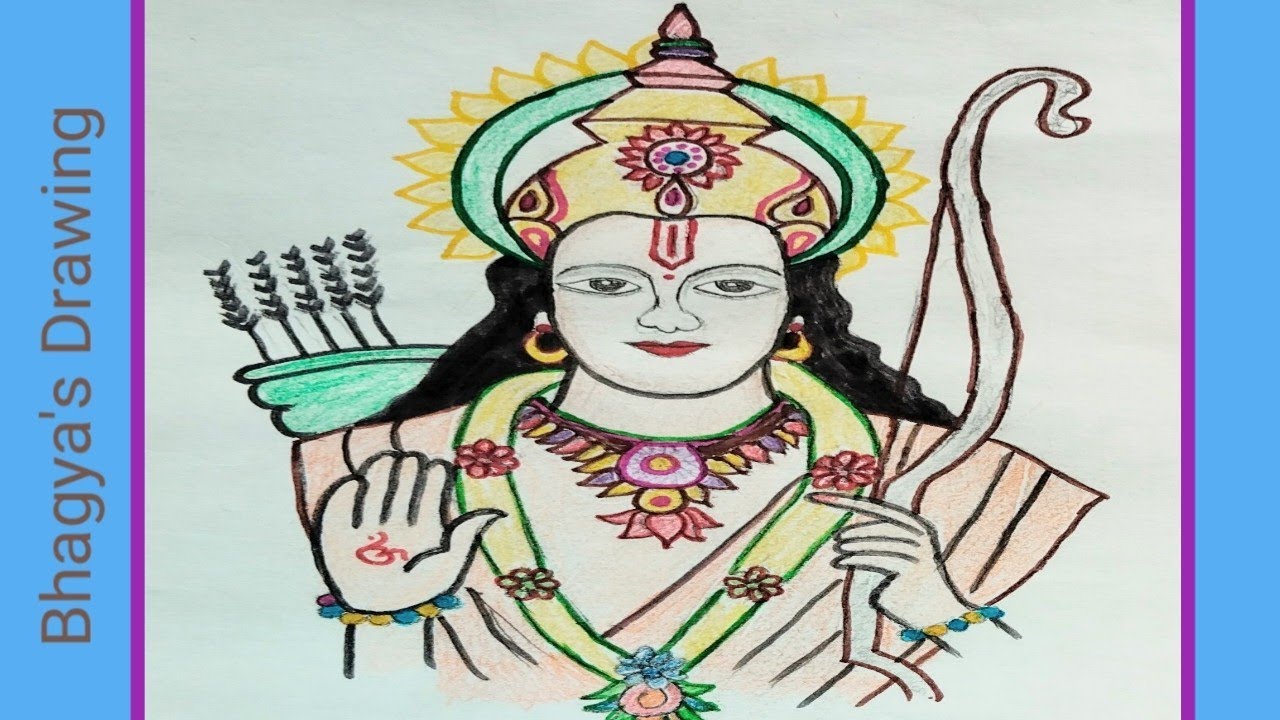 Easy Lord Shree Ram Drawing|How to Draw God Ram@Bhagya's Drawing - YouTube
