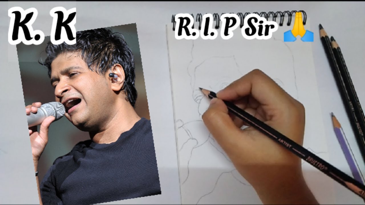Tribute to KK - KrishnaKumar Kunnath।। Drawing Sketch of Singer KK ...