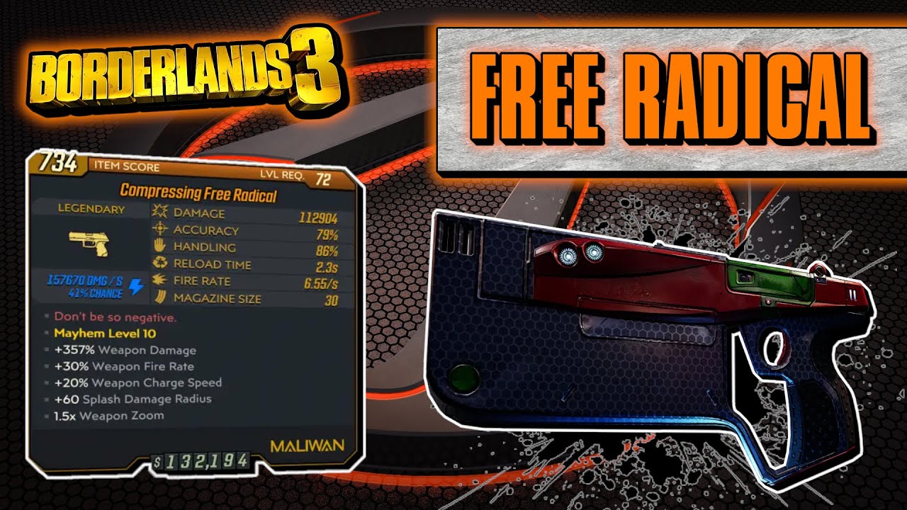 Legendary Item Guide | Free Radical | [Borderlands 3] - YouTube