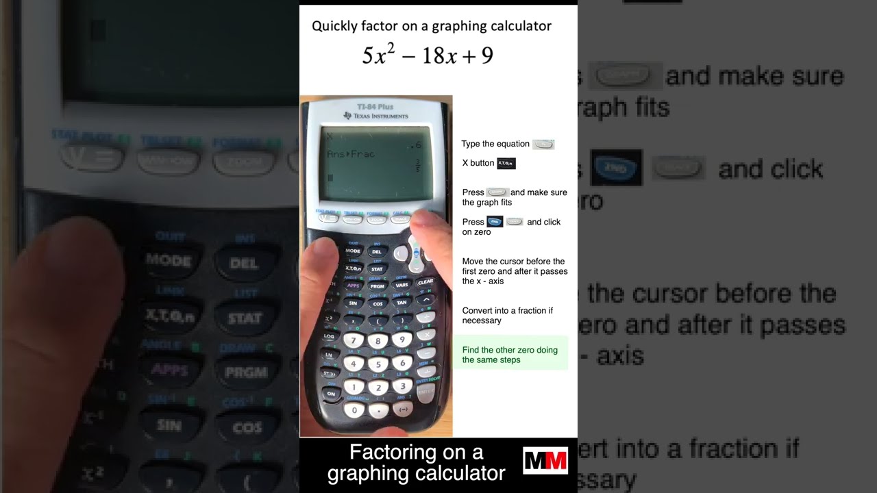 Solve Or Factor Quadratic Equations On Graphing Calculator shorts YouTube Solve Or Factor Quadratic Equations On Graphing Calculator shorts YouTube