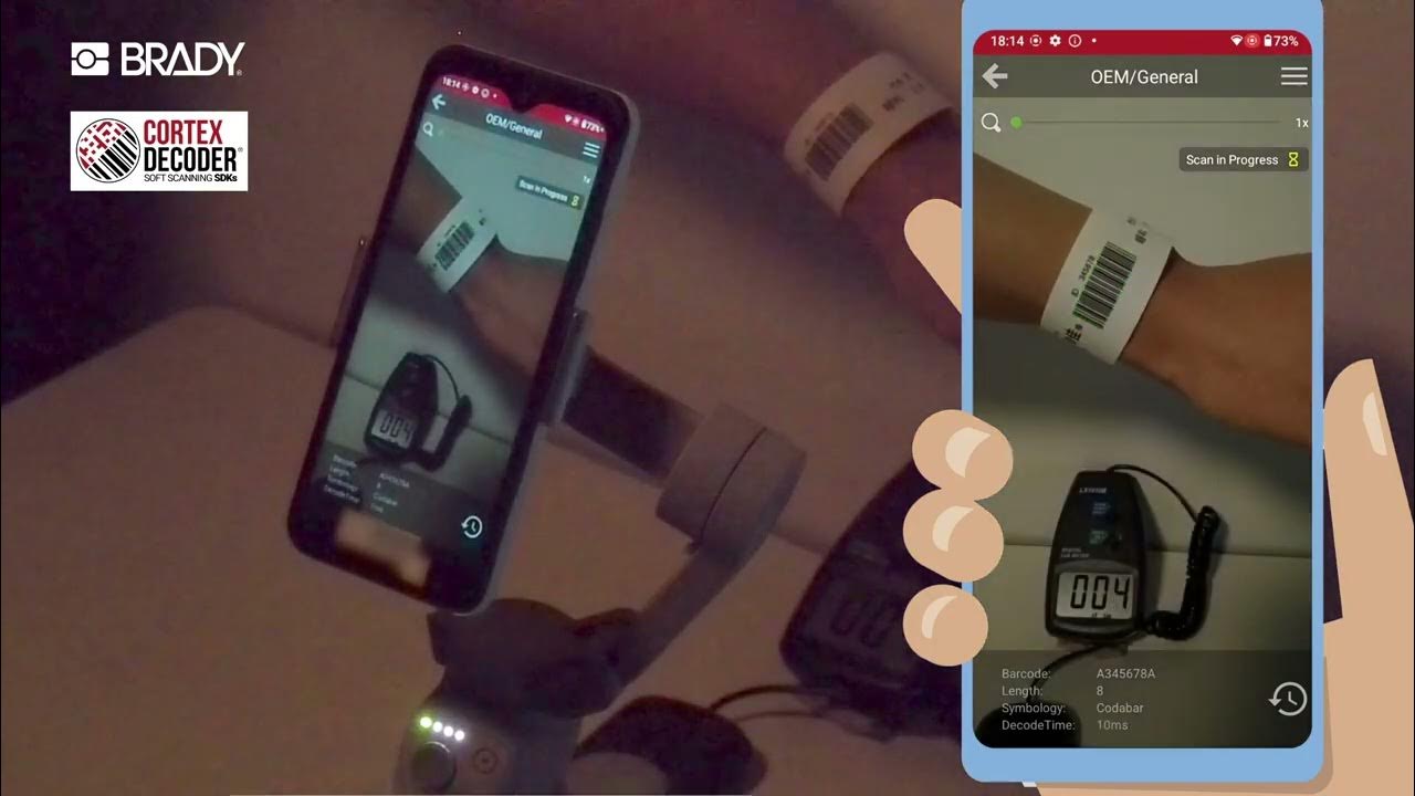 CORTEX DECODERを使用した暗所での医療用リストバンドのバーコード読み取り - YouTube