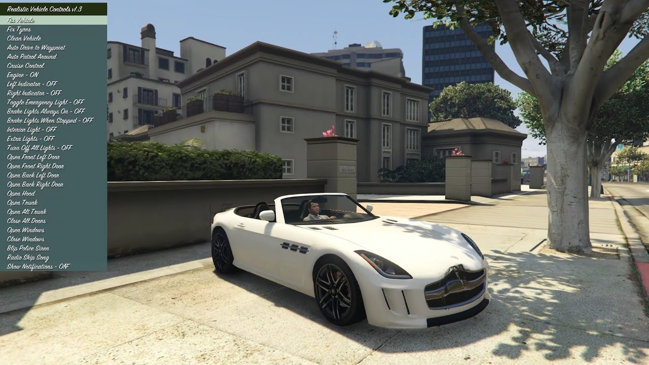 GTA V - Realistic Vehicle Controls LUA in game menu + hotkeys _REVIEW ...