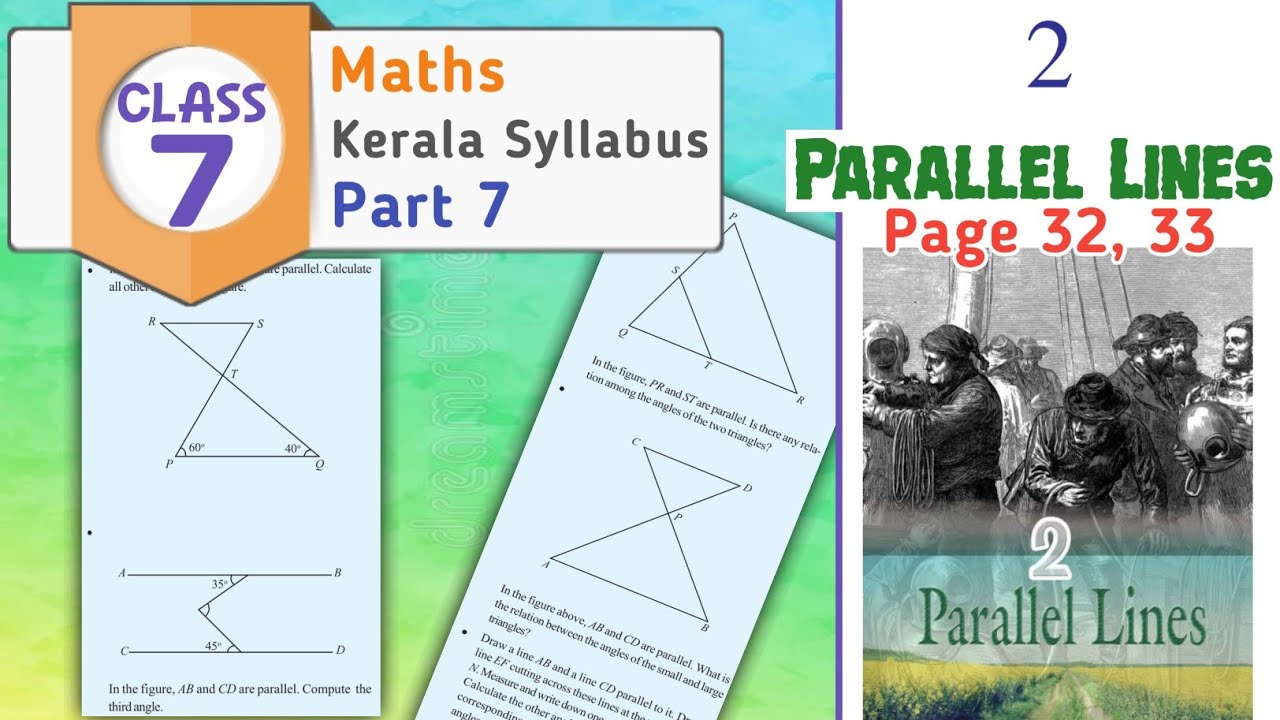 Class 7 Maths chapter 2 Parallel lines page 32 33 Part 7 kerala ...