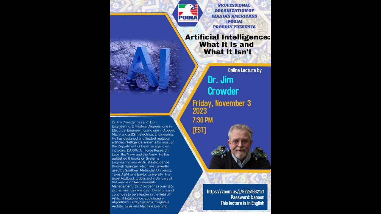Virtual Lecture- Dr. Jim Crowder on AI (artificial Intelligence) - YouTube