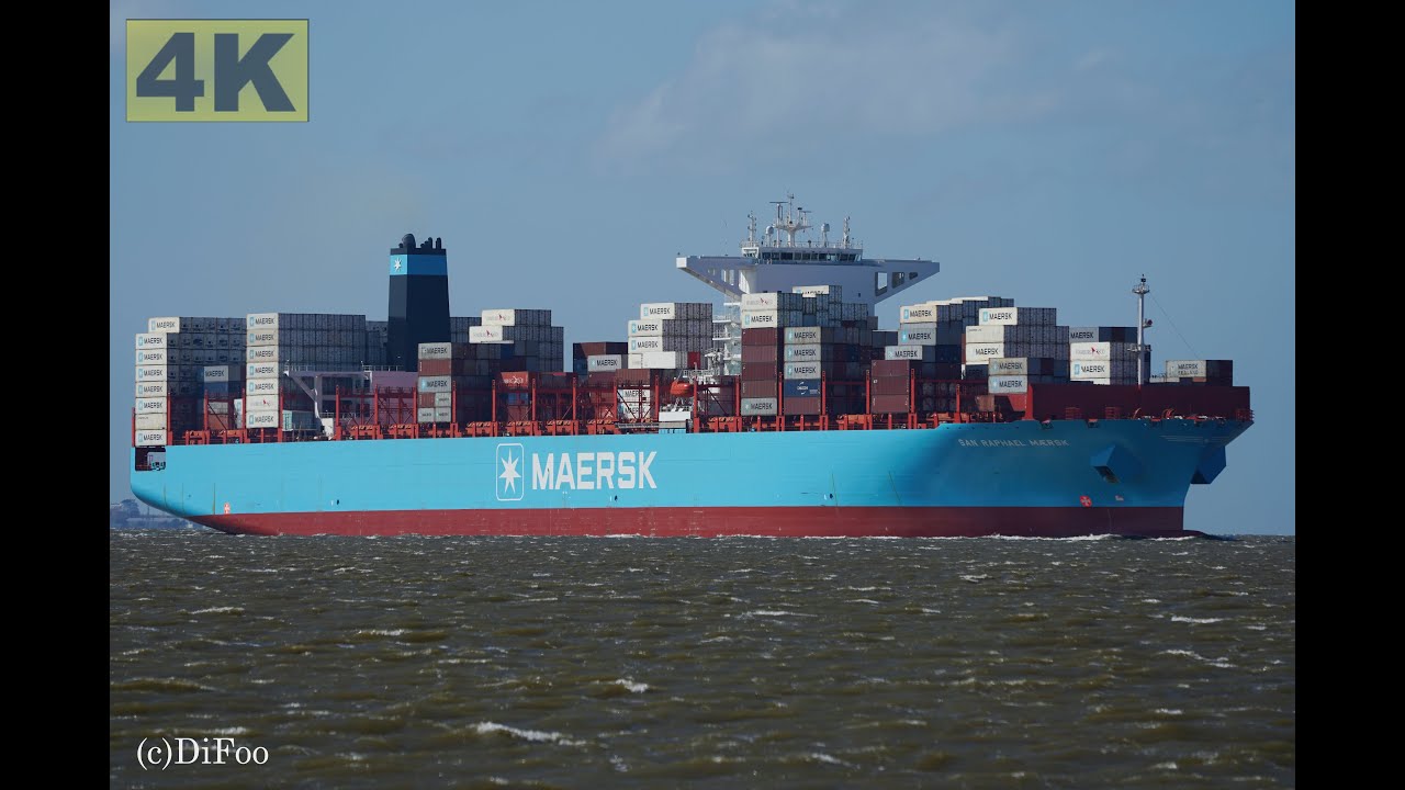 SAN RAPHAEL MAERSK - Shipspotting Germany 🇩🇪 IMO 9622253 - River Elbe ...