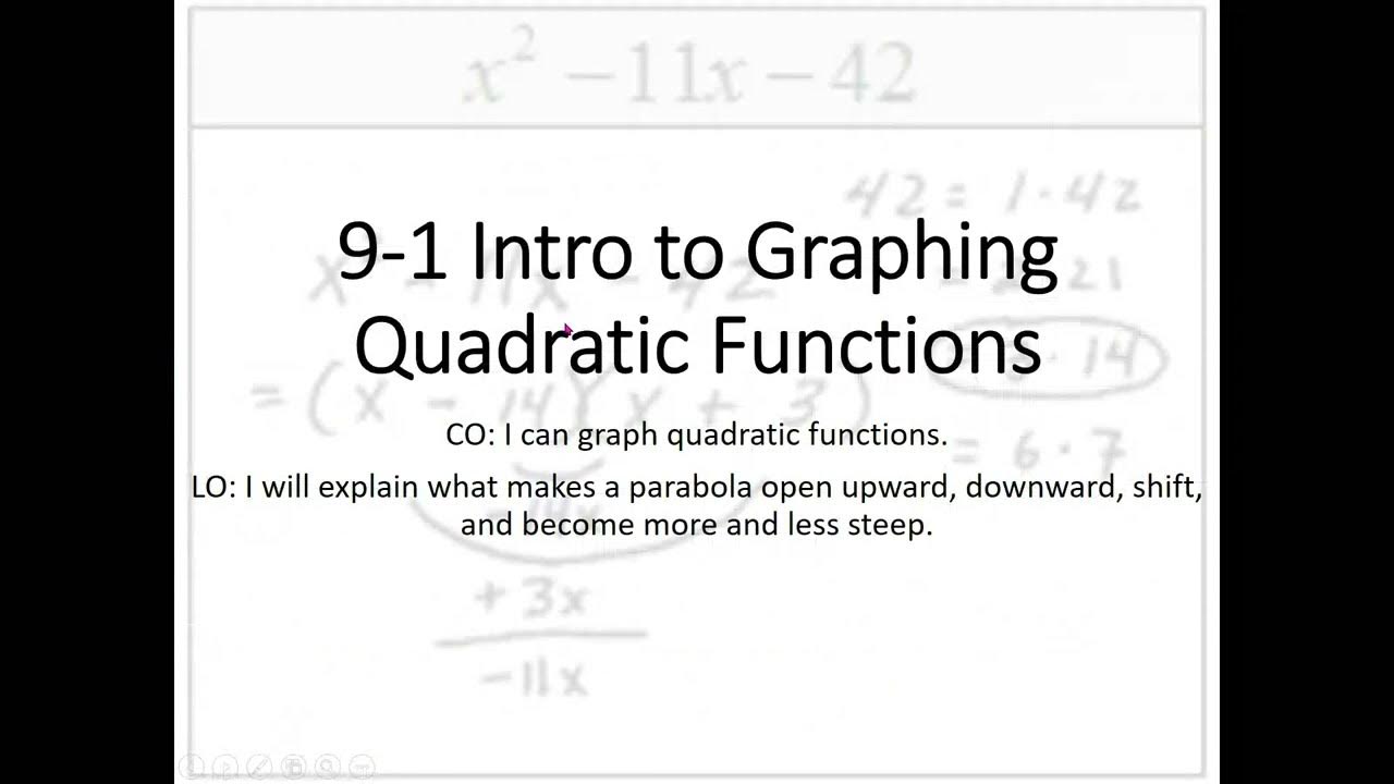 Algebra 9-1 Day 2 Graph Quadratics - YouTube