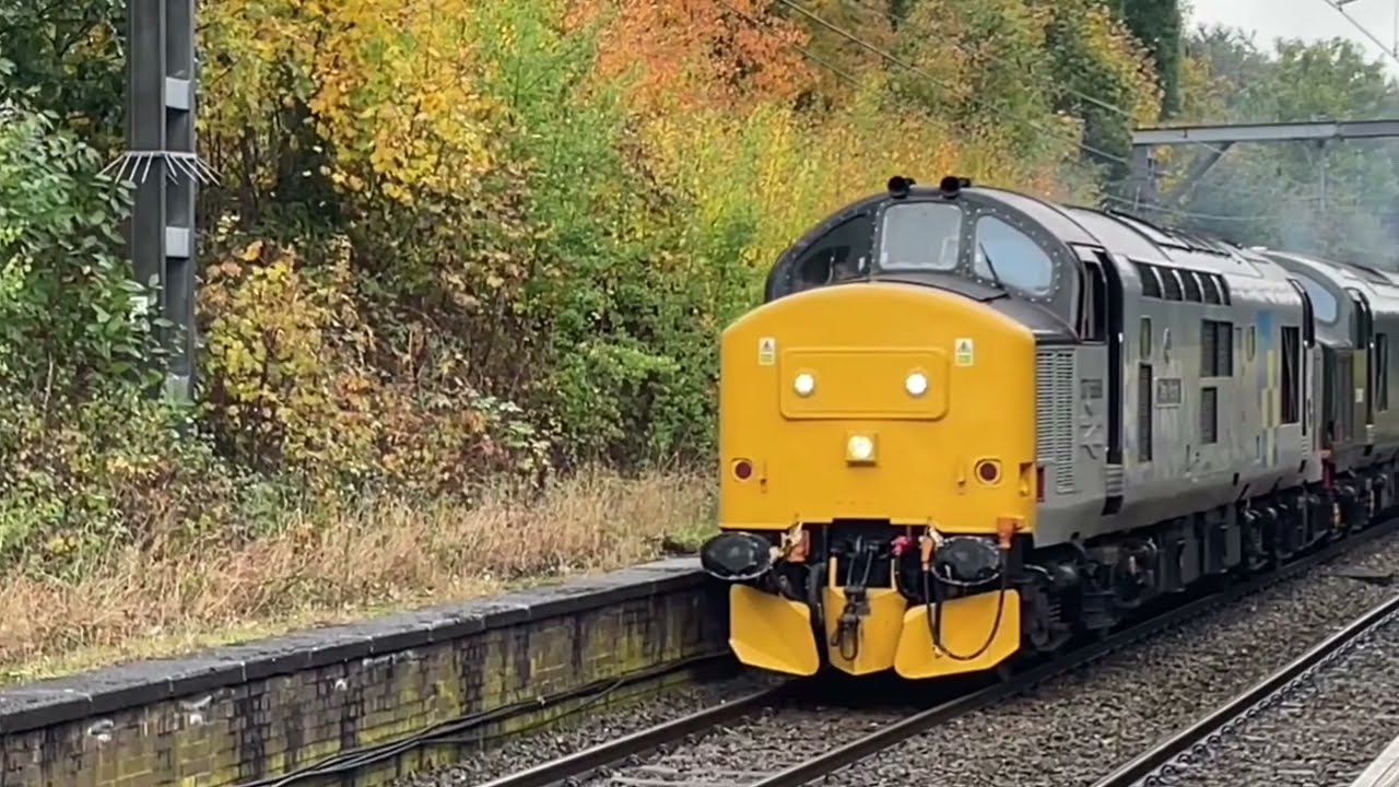 37688 “Great Rocks” with 37521/47828. Pulling out of Alsager Goods Loop ...