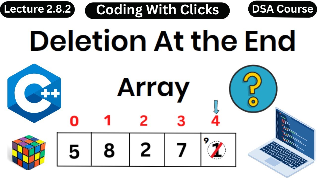 Deletion At The End C Program Array Data Structure Array Operations Coding With Clicks