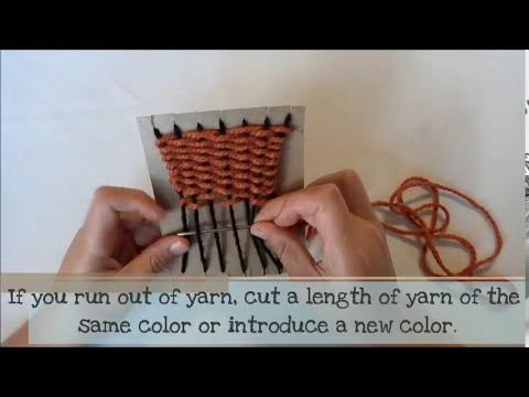 Weaving on a cardboard loom. Lesson no. 1 - YouTube