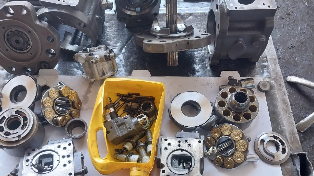 volvo escavator EC210B lc hydrualic main pump - YouTube
