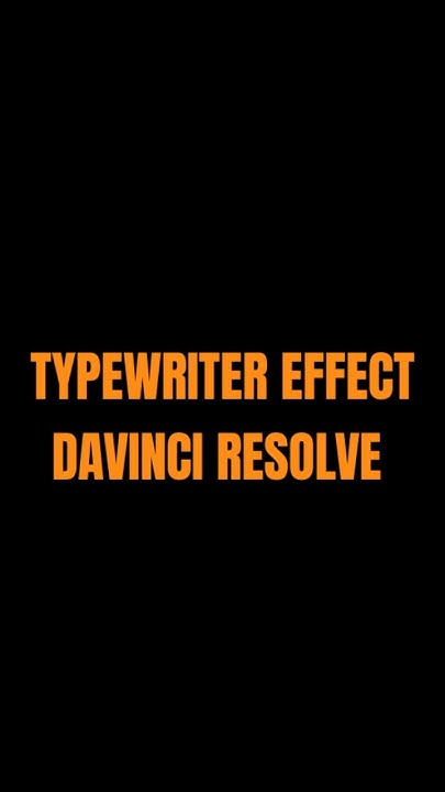 How to Create the Typewriter Text Effect in DaVinci Resolve - YouTube