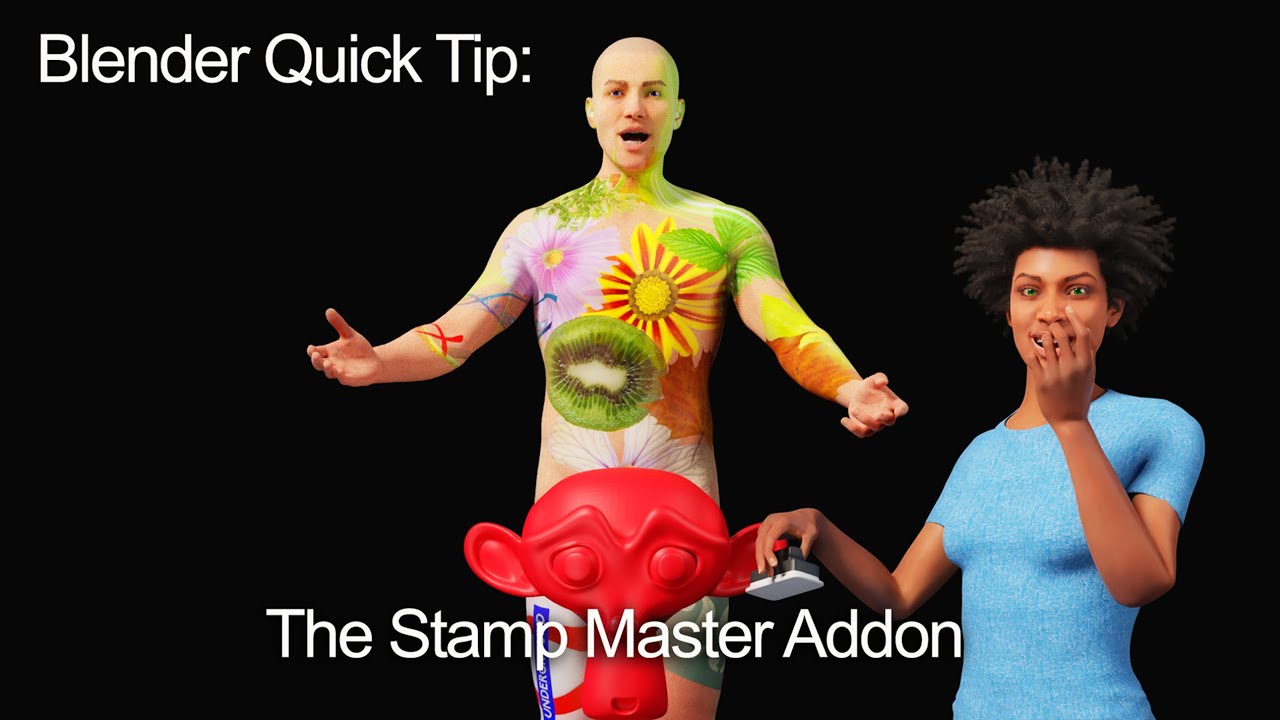 Blender Quick Tip: The Stamp Master Addon - YouTube
