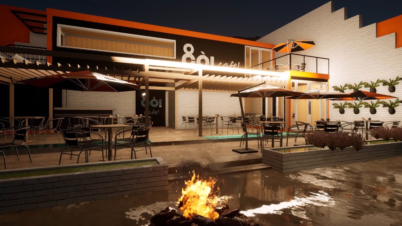 Seaside Cafe Night - Rain Sounds, Beach Wave Sounds for Relaxation ...