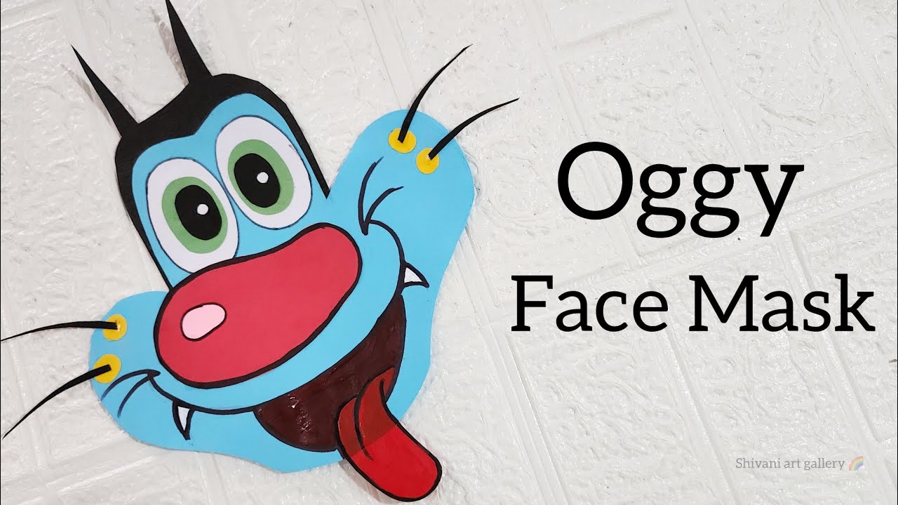 oggy face mask | how to make oggy | oggy mask | cartoon mask #oggy # ...