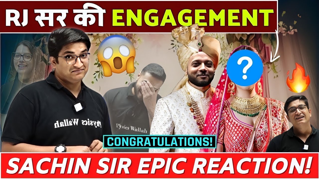 "Epic Reaction! Sachin Sir on RJ Sir's Engagement! 🤩💖" With **** Mam ...