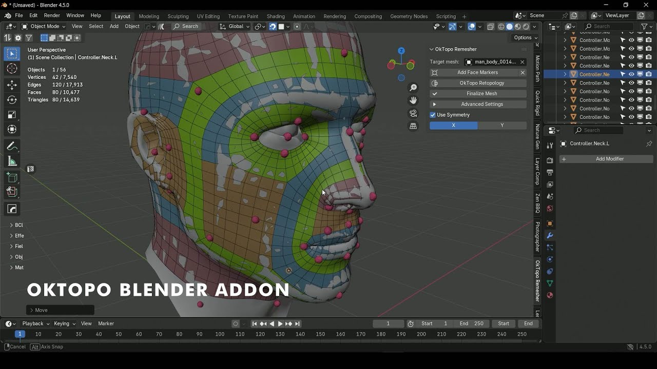 Testing Oktopo for Fast & Easy Head Retopology in Blender - YouTube