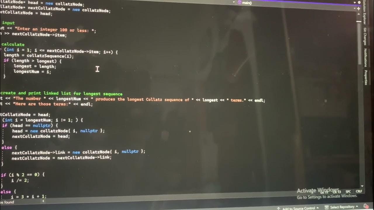 CS232 Collatz Sequence - YouTube