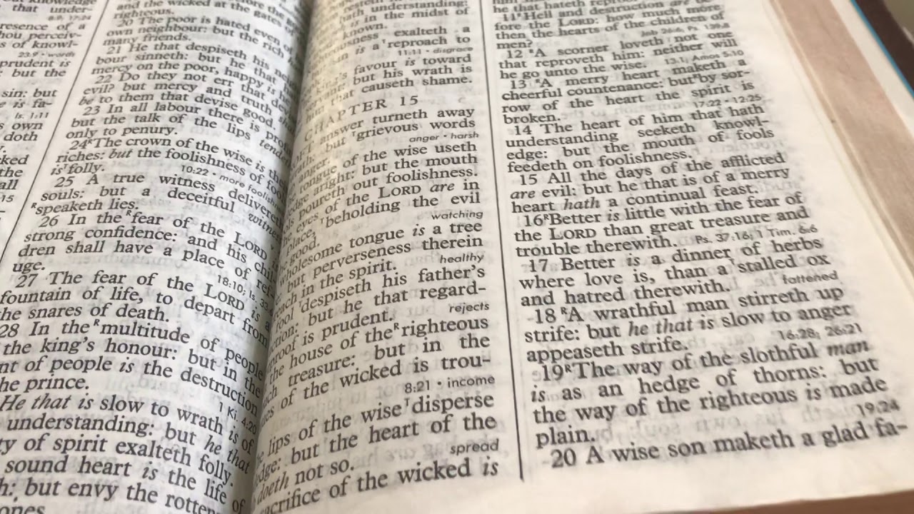 Bible study Proverbs chapter 15 - YouTube