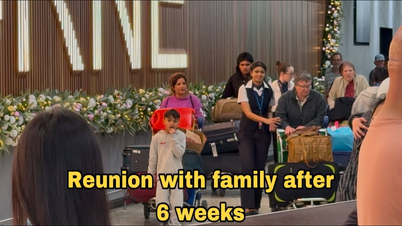 Reunion with family after 6 weeks | family back from India - YouTube
