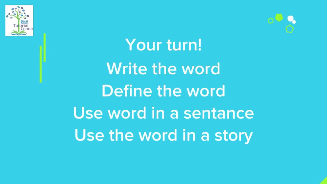 Vocabulary Words Practice - Edna W. Runner Tutorial Center - YouTube