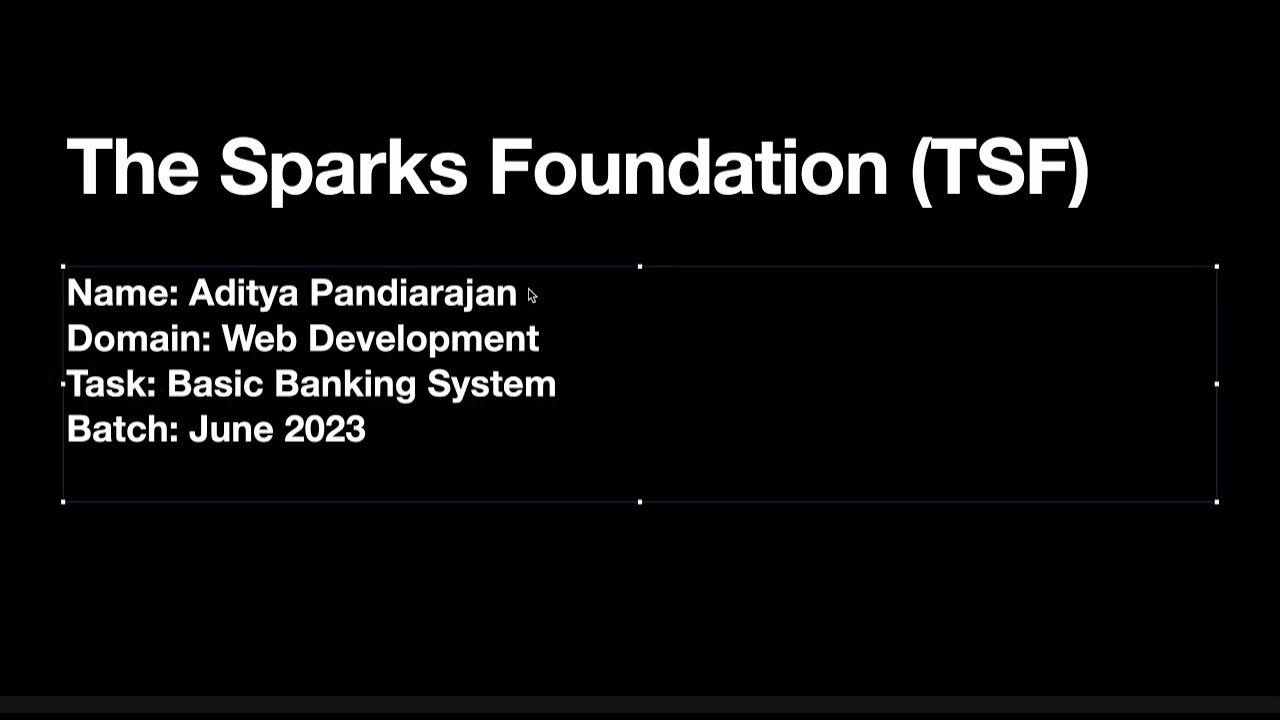 Basic Banking System, The Sparks Foundation, Web Development Intern, June-23 - YouTube