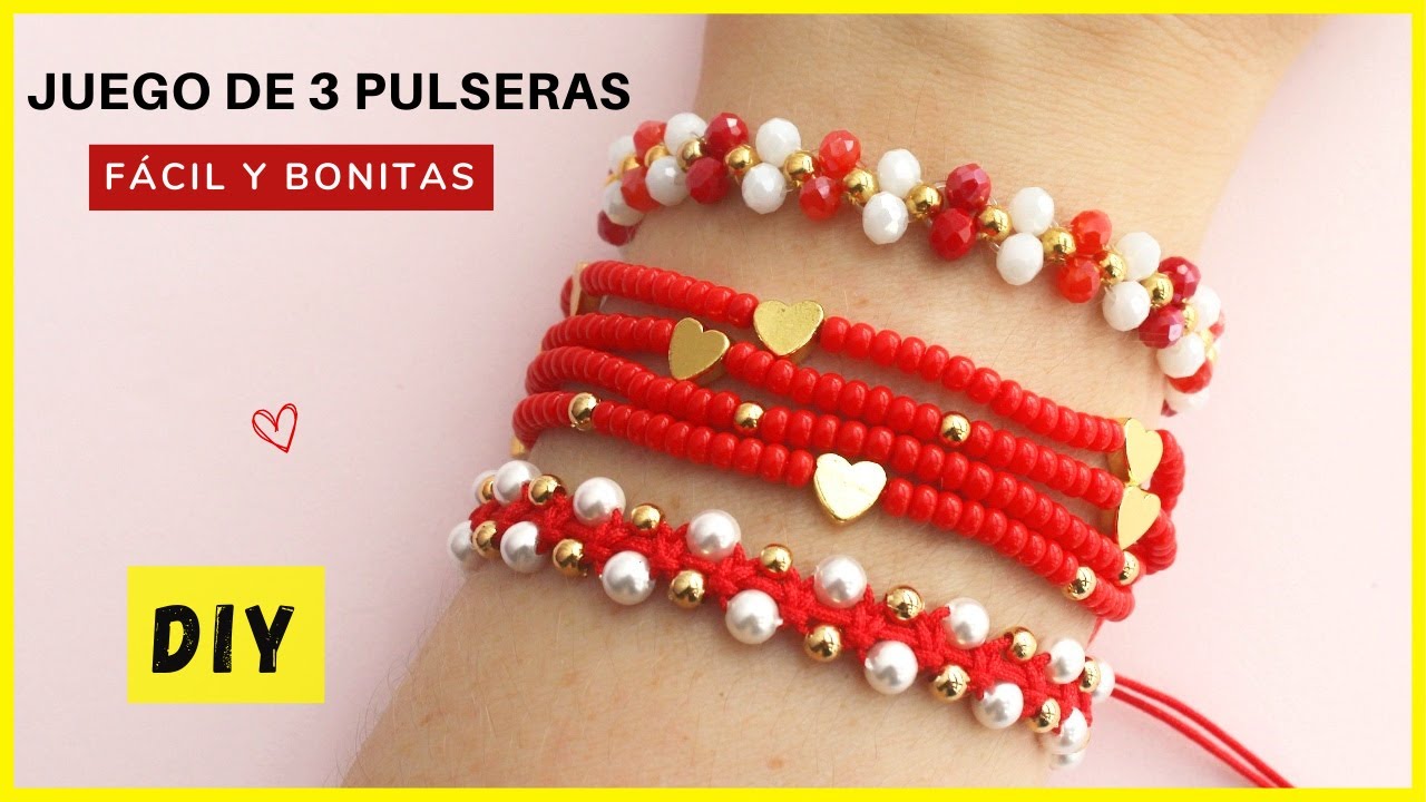 Como hacer 3 PULSERAS FÁCILES y BONITAS 🤩 para armar JUEGOS de PULSERAS ...