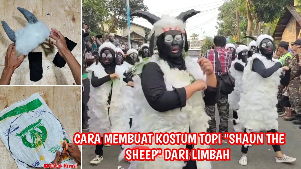 CARA MEMBUAT KOSTUM TOPI KARNAVAL SHAUN THE SHEEP DARI LIMBAH ...