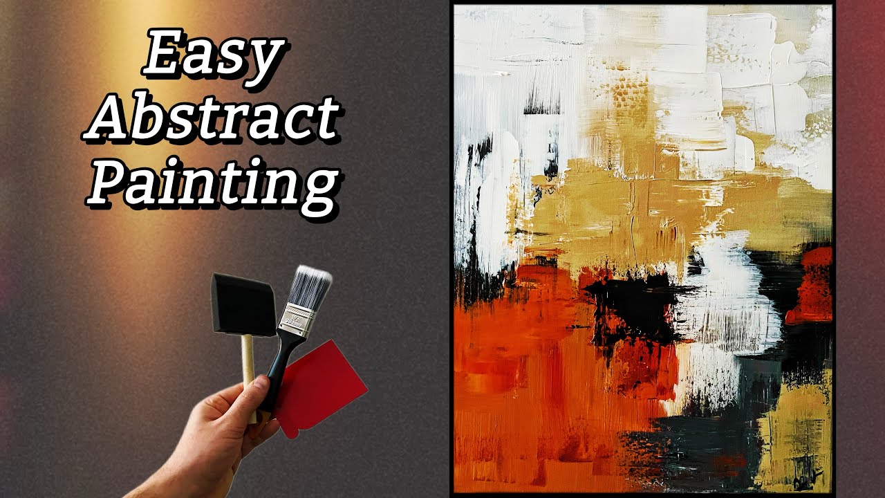 Quick & Easy Abstract Painting | Acrylic Techniques for Beginners - YouTube