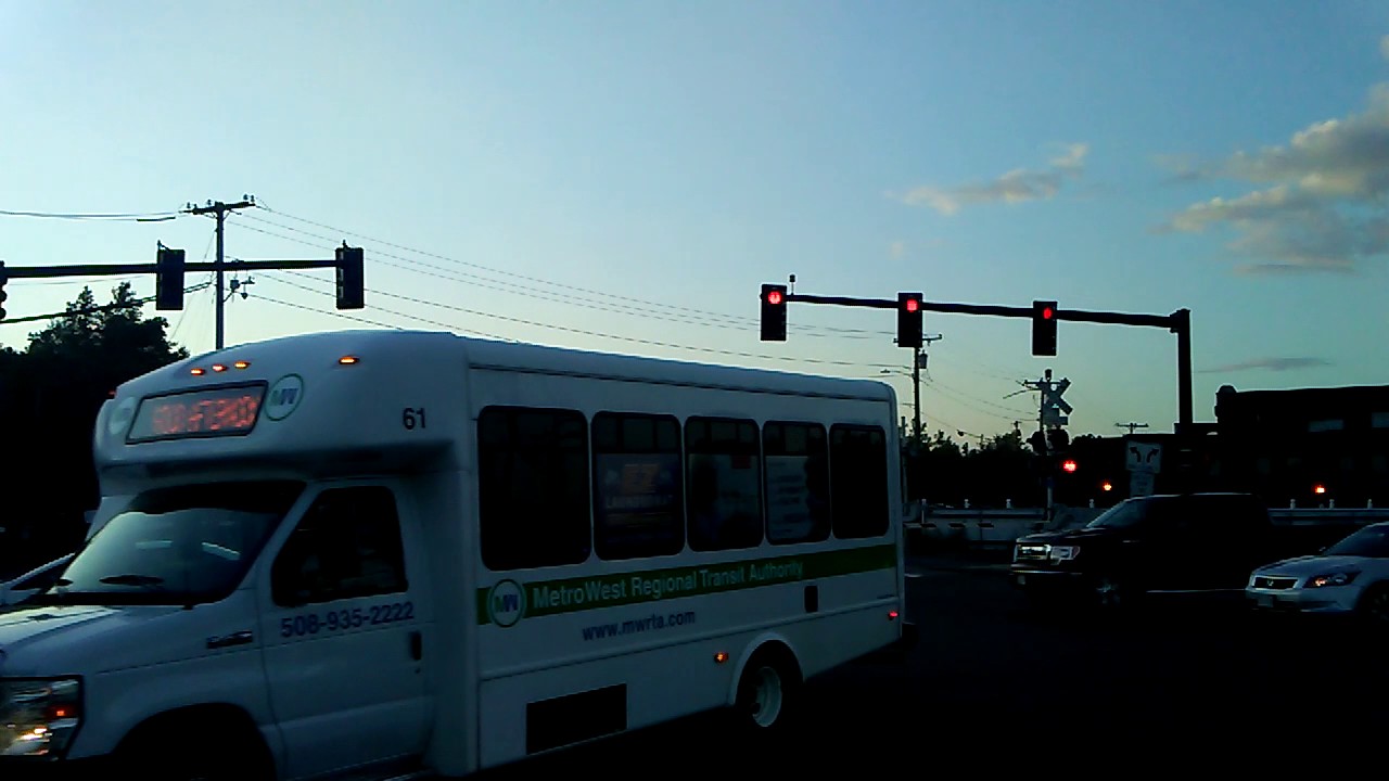 MBTA Commuter Rail Crossing Bishop Street, Framingham, MA - YouTube