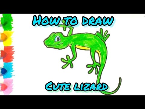 How To Draw A Cute Lizard - Kien Draw - YouTube