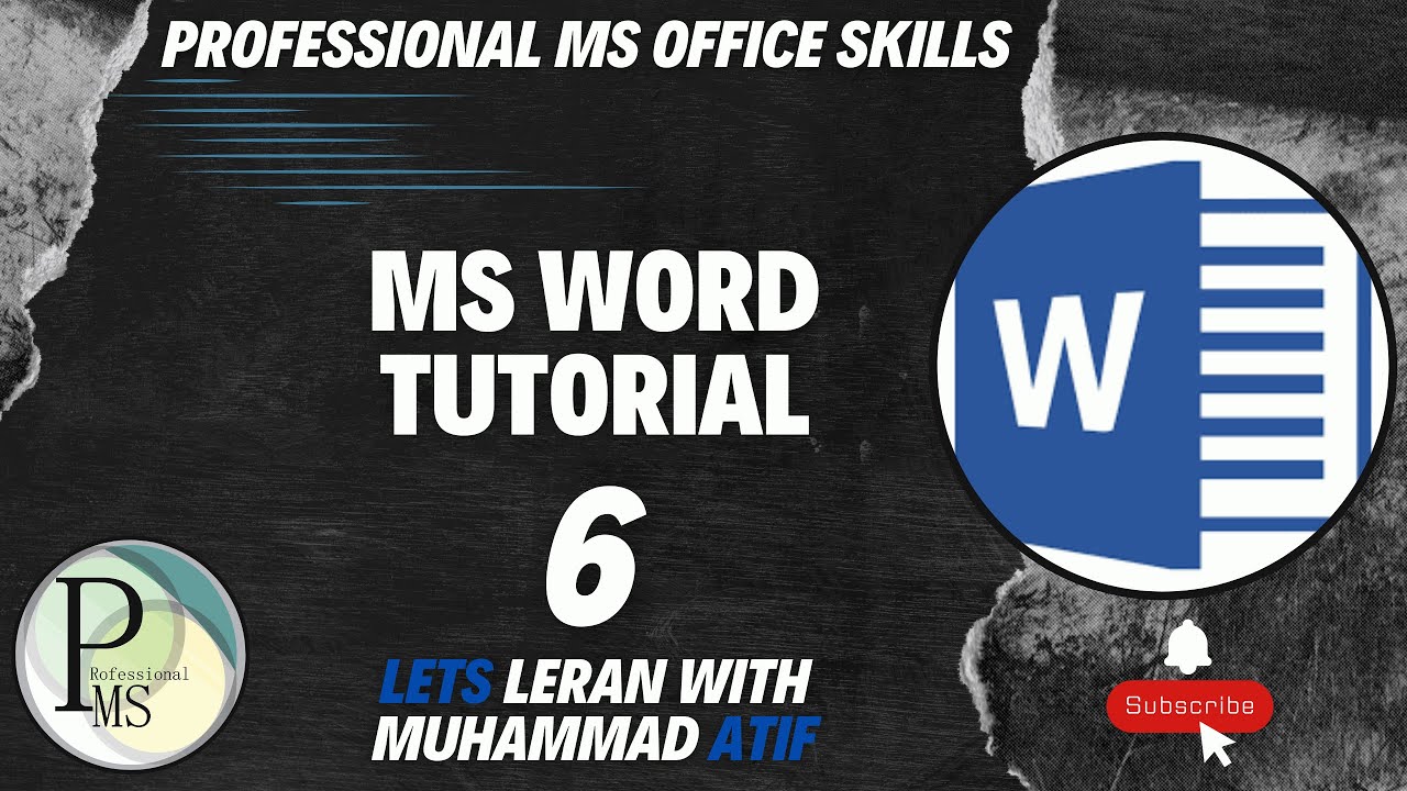 Ms Word tutorial 6 ( Professional Ms Office Skills ) - YouTube