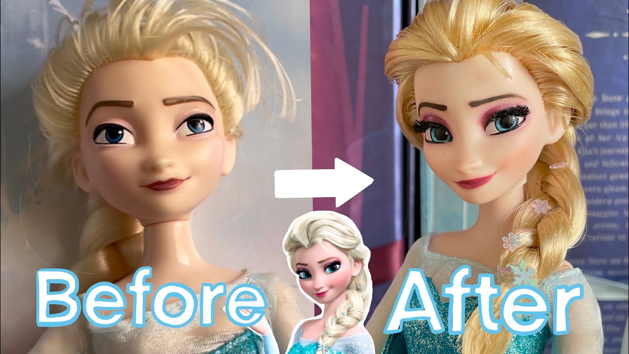 How to make a movie accurate Elsa doll~Disney on ice Elsa doll repaint ...