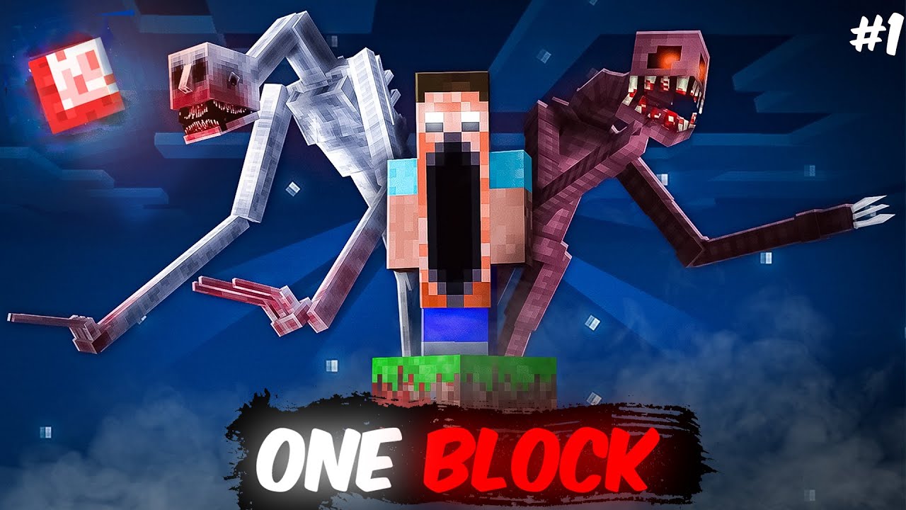 I Survived Most TERRIFYING CREATURE In Minecraft Horror ONE BLOCK #1 ...