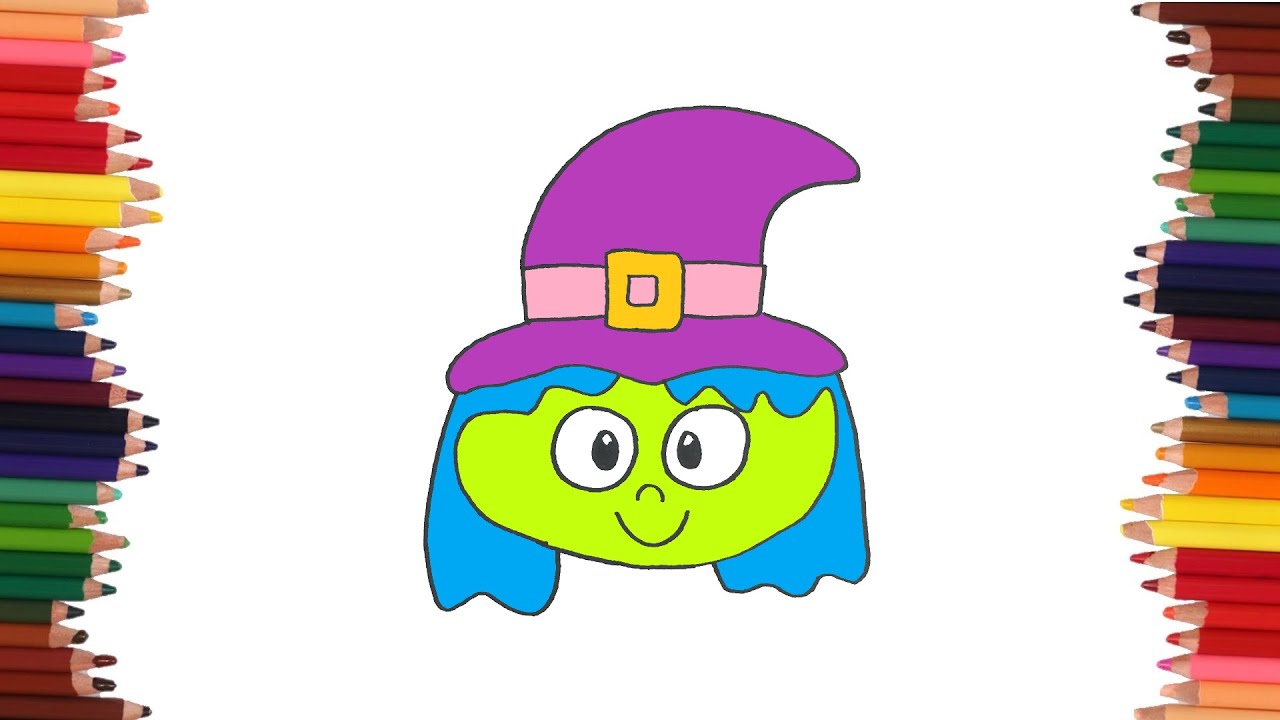 Cómo dibujar una brujita tierna para Halloween | Dibujos faciles - YouTube