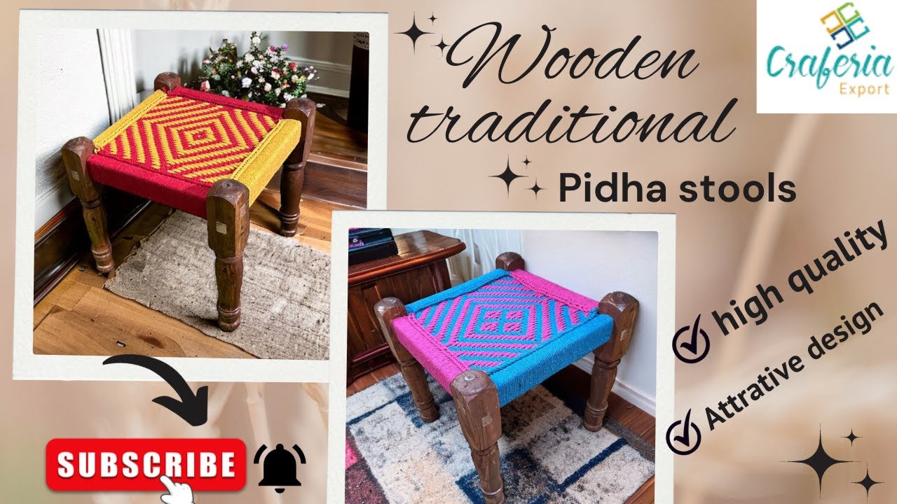 Wooden traditional Removable/Foldable legs Pidha stools for sitting for ...