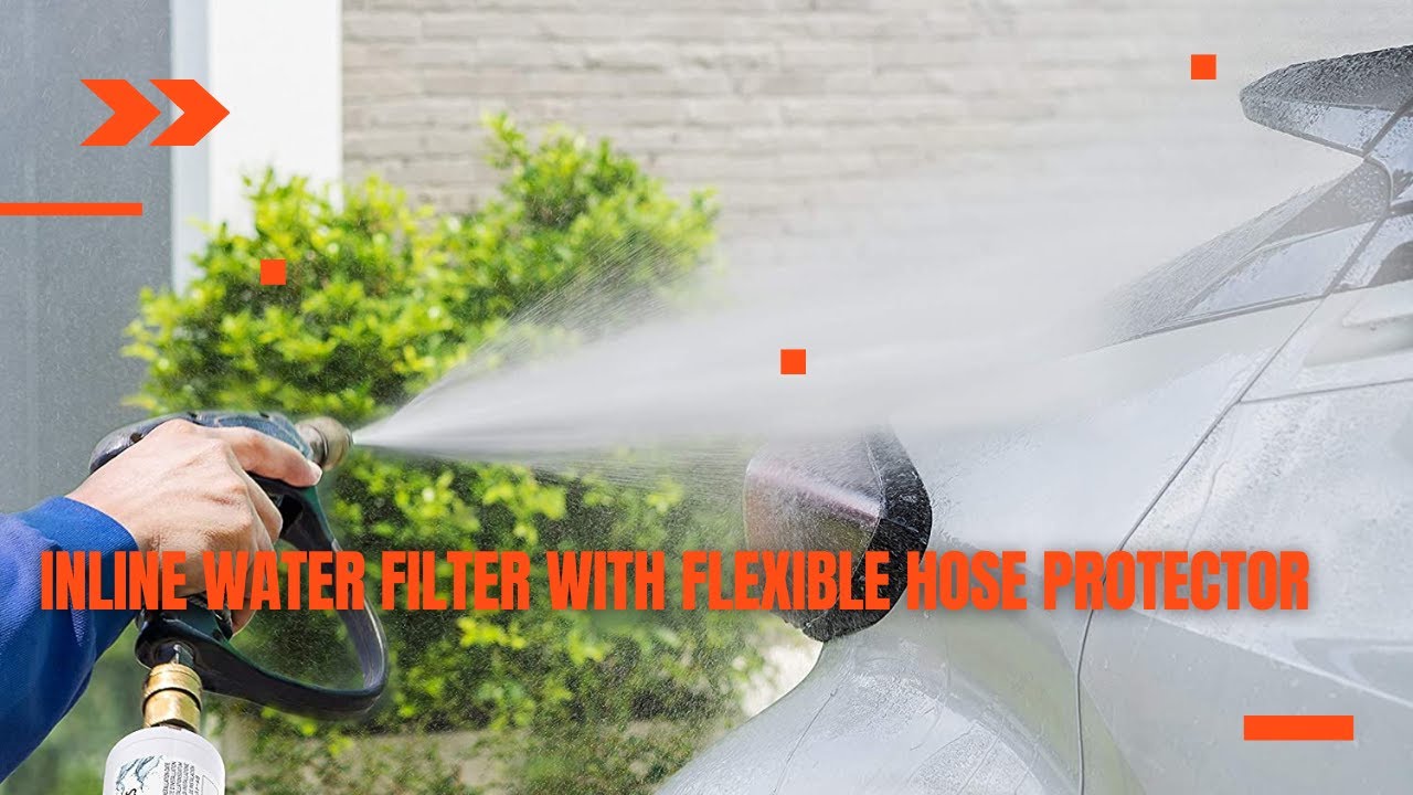 Review Inline Water Filter with Flexible Hose Protector - YouTube